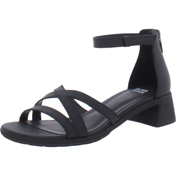 Eileen Fisher | Shoes | Eileen Fisher Womens Noni Black Leather Open ...